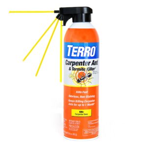 TERRO T1901-6 Ready to Use Indoor and Outdoor Carpenter Ant, Termite, and Carpenter Bee Killer Aerosole Spray - 16 Ounces