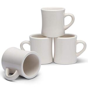 serami classic cream white diner mugs for coffee with 11oz capacity, set of 4