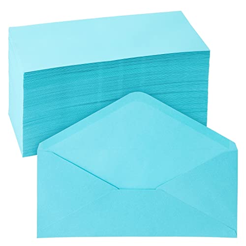 200-Pack #10 Blue Colored Envelopes Bulk with Gummed Seal for Party Invitations, Mailing Business Letters, Checks, Holidays, Greeting Cards, Thank You Notes (4 1/8 x 9 1/2 In)