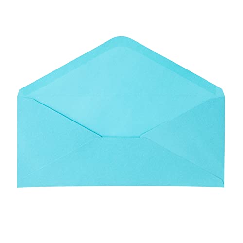 200-Pack #10 Blue Colored Envelopes Bulk with Gummed Seal for Party Invitations, Mailing Business Letters, Checks, Holidays, Greeting Cards, Thank You Notes (4 1/8 x 9 1/2 In)