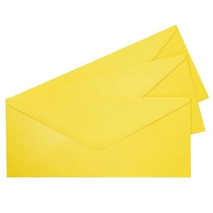 200 Pack #10 Yellow Envelopes Bulk with Gummed Seal for Party Invitation Cards, Mailing Business Letters, Checks (4 1/8 x 9 1/2)