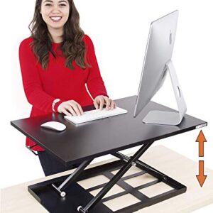 MEDA |Standing Desk | Instantly Convert Any Desk into a Sit/Stand up Desk, Height-Adjustable, Fully Assembled Desk Converter (Black)