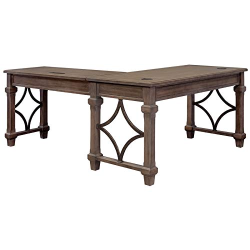 Martin Furniture Desk And Return, Weathered Dove