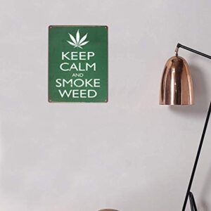 UOOPAI Keep Calm and Smoke Weed Vintage Metal Sign