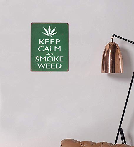 UOOPAI Keep Calm and Smoke Weed Vintage Metal Sign