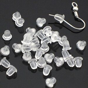 500 pieces clear earring backs safety rubber earring clutch earring pads for women