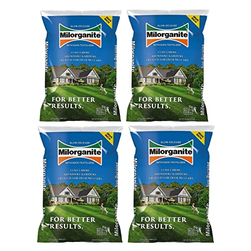 Milorganite Slow-Release Nitrogen Fertilizer, 32-Pound - (4 Bags)