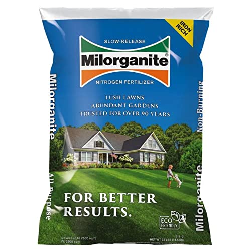 Milorganite Slow-Release Nitrogen Fertilizer, 32-Pound - (4 Bags)