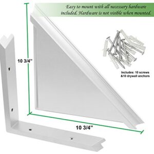 Greenco Corner Shelf, 2-Pack Floating Shelves for Wall, Easy-to-Assemble Wall Mount Corner Shelves for Bedrooms and Living Rooms, 2 Count, White Finish