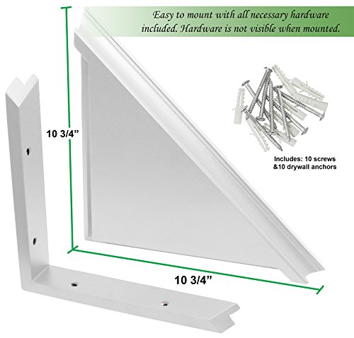 Greenco Corner Shelf, 2-Pack Floating Shelves for Wall, Easy-to-Assemble Wall Mount Corner Shelves for Bedrooms and Living Rooms, 2 Count, White Finish