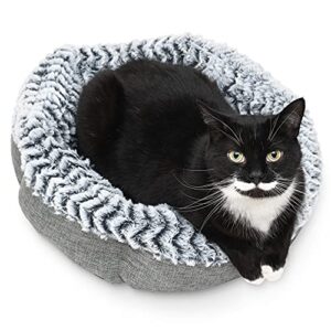 pet craft supply soho round cat bed for indoor cats, ultra soft plush, memory foam, machine washable, calming cat bed