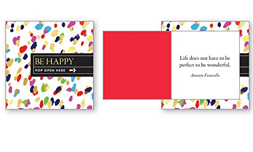 Tiptop Home Pop Open Cards, Believe, BE Happy, Smile, Thank You, Shine, Happy Day, Carpe Diem - Inspirational Greeting Cards - with GB Pen