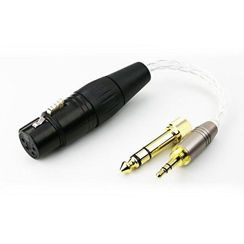 NewFantasia 3.5mm 1/8" TRS Male & 6.3mm 1/4" Adapter to 4-pin XLR Balanced Female Headphone Audio Adapter Cable