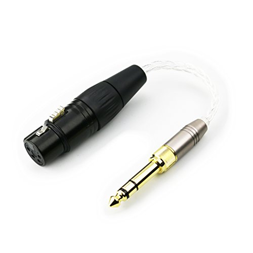 NewFantasia 3.5mm 1/8" TRS Male & 6.3mm 1/4" Adapter to 4-pin XLR Balanced Female Headphone Audio Adapter Cable