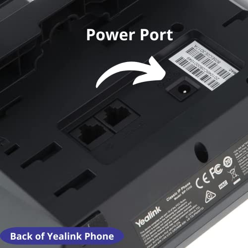 Yealink Power Supply PS5V600US 5V 0.6A - Yealink SIP Phones- T40G, T23G, T21, T21P, T30, T31, T33, T21P-E2, T19, T19P, T19P-E2, W52P, W52H Bundle with GTW Microfiber Cloth