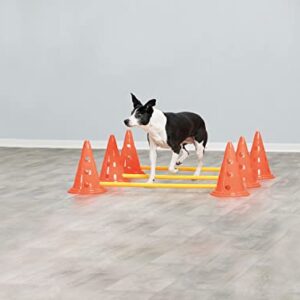 TRIXIE Dog Agility Hurdle Cone Set, Portable Canine Agility Training Set, 6 Exercise Cones with 3 Agility Rods