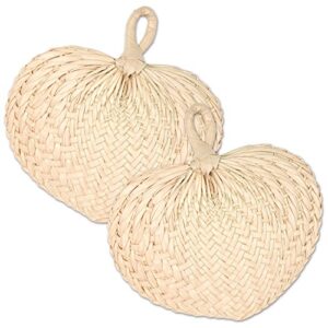 natural raffia tropical hand fans