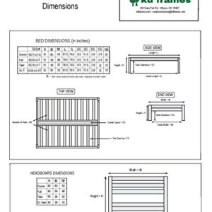 KD Frames Lexington Platform Bed, Queen, Unfinished