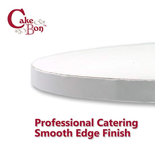 Cakebon Cake Drums Round 10 Inches - (White, 12-Pack) - Sturdy 1/2 Inch Thick - Professional Smooth Straight Edges