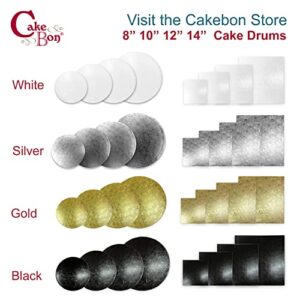 Cakebon Cake Drums Round 10 Inches - (White, 12-Pack) - Sturdy 1/2 Inch Thick - Professional Smooth Straight Edges