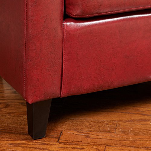 Great Deal Furniture Petaluma Oxblood Red Leather Club Chair