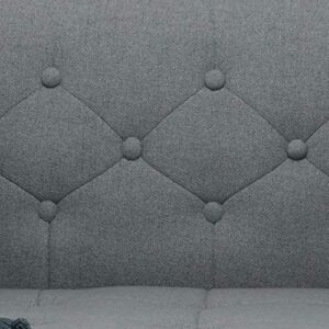 GDFStudio Christopher Knight Home Aidan Mid Century Modern Tufted Fabric Sofa, Gray