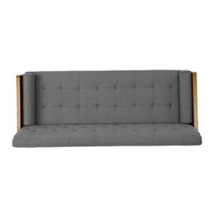 GDFStudio Christopher Knight Home Aidan Mid Century Modern Tufted Fabric Sofa, Gray