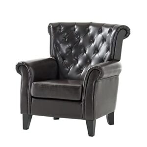 christopher knight home greggory leather club chair, hazelnut