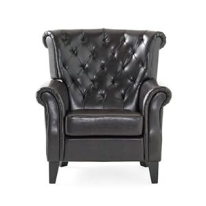 Christopher Knight Home Greggory Leather Club Chair, Hazelnut