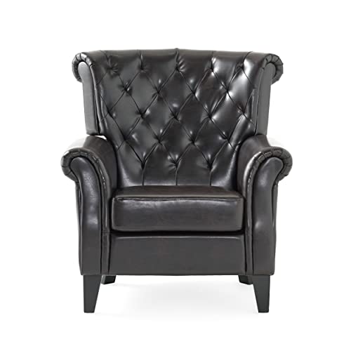 Christopher Knight Home Greggory Leather Club Chair, Hazelnut