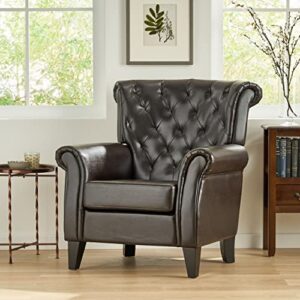 Christopher Knight Home Greggory Leather Club Chair, Hazelnut