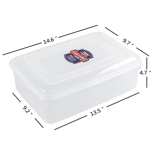 Anbers 11-Quart Clear Storage Containers Box Bin with Lid, 2-Pack