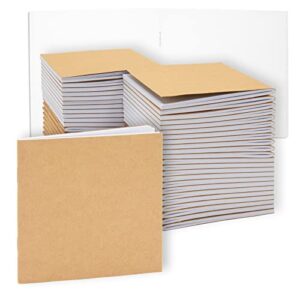 48 pack mini kraft paper notebooks, unlined blank journals for kids, sketchbooks for classroom, party favors, 24 sheets (4 x 4 in)