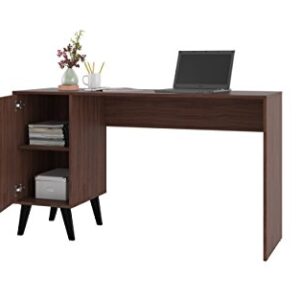 Manhattan Comfort Hogan Office Desk, Dark Brown