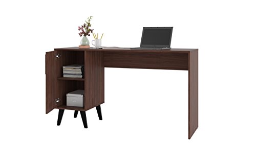 Manhattan Comfort Hogan Office Desk, Dark Brown