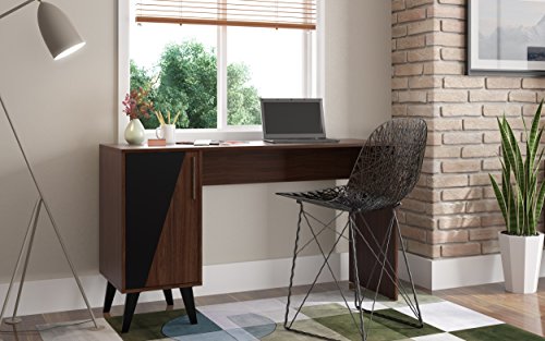 Manhattan Comfort Hogan Office Desk, Dark Brown