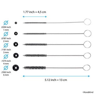 Set of 15 Cleaning Brushes and 10 Cleaning Needles - for Small Openings/Tubes/Pipes - for Example: Spray Paint Gun, Car/Motorcycle/Scooter Carburetor, Pet Feeding Bottle, Coffee Machine, etc.