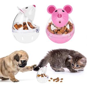 Legendog Cat Slow Feeder Cat Food Ball Mice Water Droplet Bone Tumbler Shaped Pet Treat Ball Cat Food Toy Ball Pet Food Ball (White)