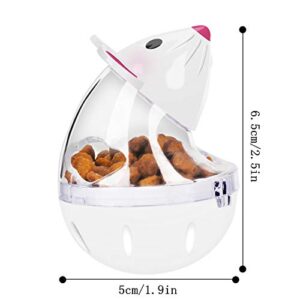 Legendog Cat Slow Feeder Cat Food Ball Mice Water Droplet Bone Tumbler Shaped Pet Treat Ball Cat Food Toy Ball Pet Food Ball (White)