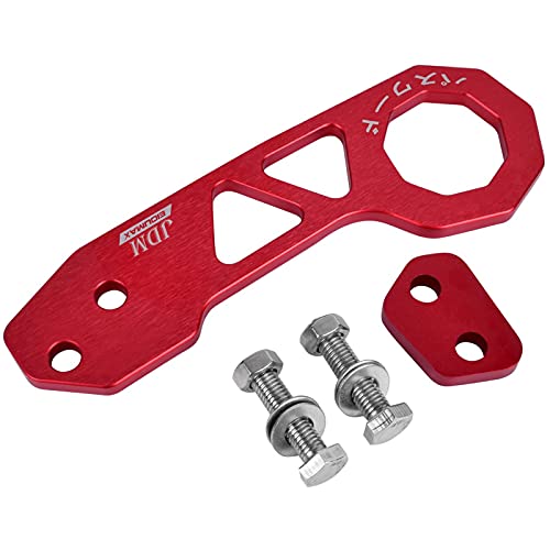 EIOUMAX Rear Tow Towing Hook for Universal Car Auto Trailer Ring Aluminum Racing Trailer Hook Red