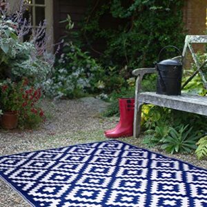 fh home reversible floor mat, 3 ft x 5 ft, blue, 5 feet