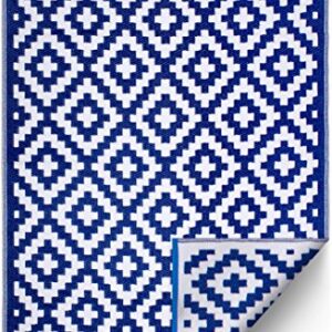 FH Home Reversible Floor Mat, 3 ft x 5 ft, Blue, 5 Feet