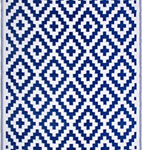 FH Home Reversible Floor Mat, 3 ft x 5 ft, Blue, 5 Feet