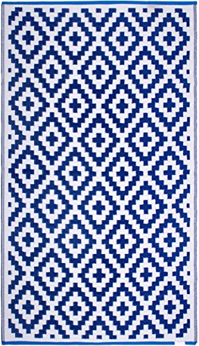 FH Home Reversible Floor Mat, 3 ft x 5 ft, Blue, 5 Feet