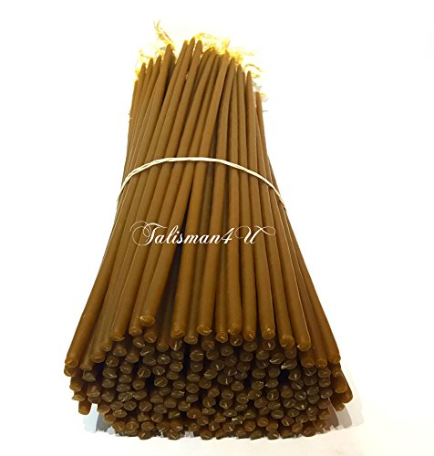 50 Natural Pure Beeswax Taper Candles 11" Tall Church Jerusalem Holy Land Candles