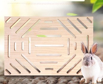 Hypeety Rabbit Wood Foot Pad Toy Small Animals Bunny Chinchilla Guinea Pig Rabbit Totoro Scratch Cage Supplies Safe Non-Toxic Pine Wood Board Chew Toy Mat Bed