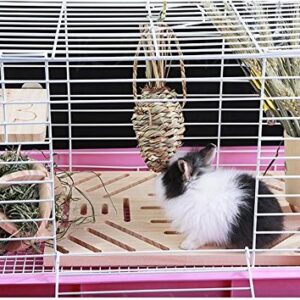 Hypeety Rabbit Wood Foot Pad Toy Small Animals Bunny Chinchilla Guinea Pig Rabbit Totoro Scratch Cage Supplies Safe Non-Toxic Pine Wood Board Chew Toy Mat Bed