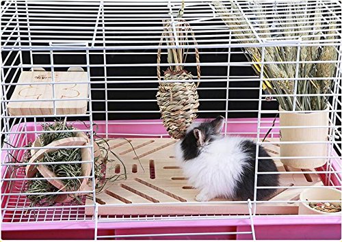 Hypeety Rabbit Wood Foot Pad Toy Small Animals Bunny Chinchilla Guinea Pig Rabbit Totoro Scratch Cage Supplies Safe Non-Toxic Pine Wood Board Chew Toy Mat Bed