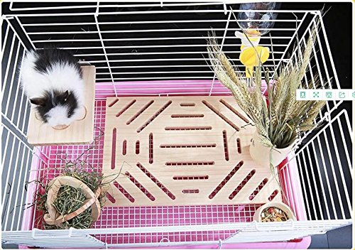 Hypeety Rabbit Wood Foot Pad Toy Small Animals Bunny Chinchilla Guinea Pig Rabbit Totoro Scratch Cage Supplies Safe Non-Toxic Pine Wood Board Chew Toy Mat Bed