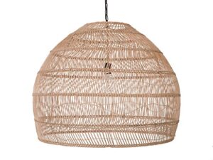 kouboo 1050101 open weave cane rib bell hanging ceiling lamp, one size, wheat